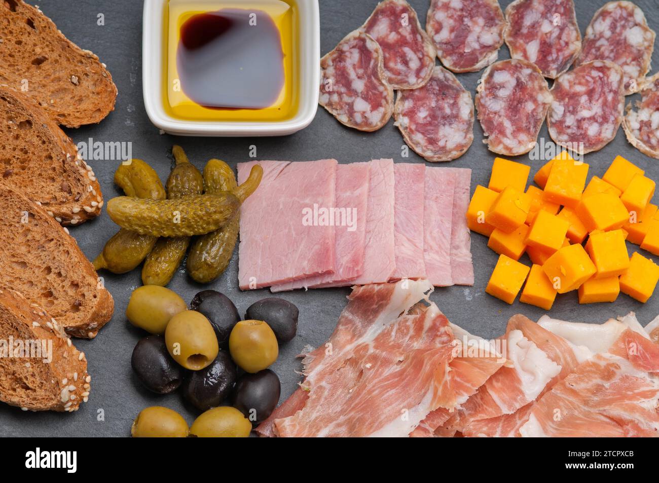 Assorted fresh cold cut platter Italian appetizer Stock Photo - Alamy