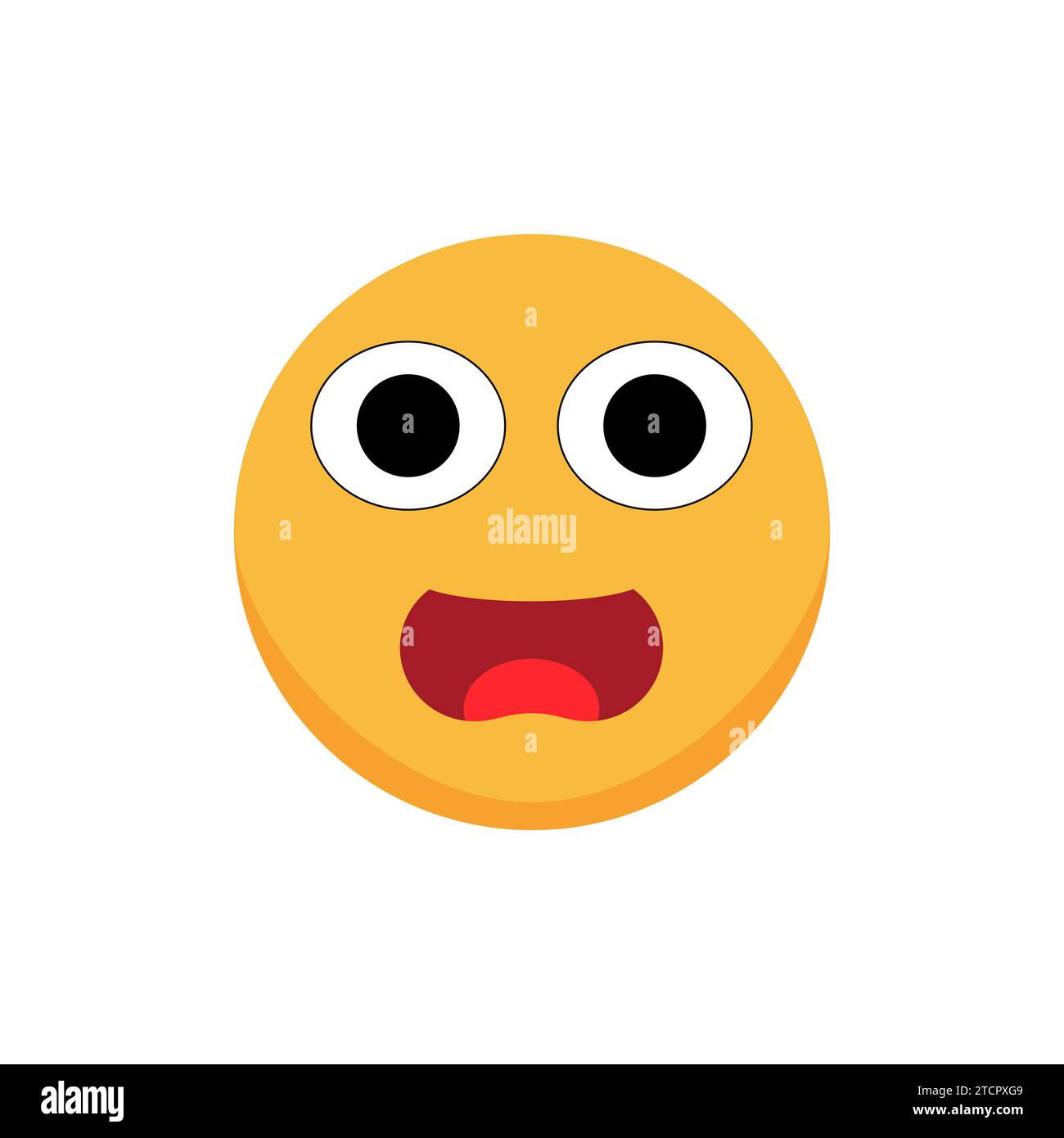 Scared emoticon. Cartoon emoji. Flat vector illustration Stock Vector ...