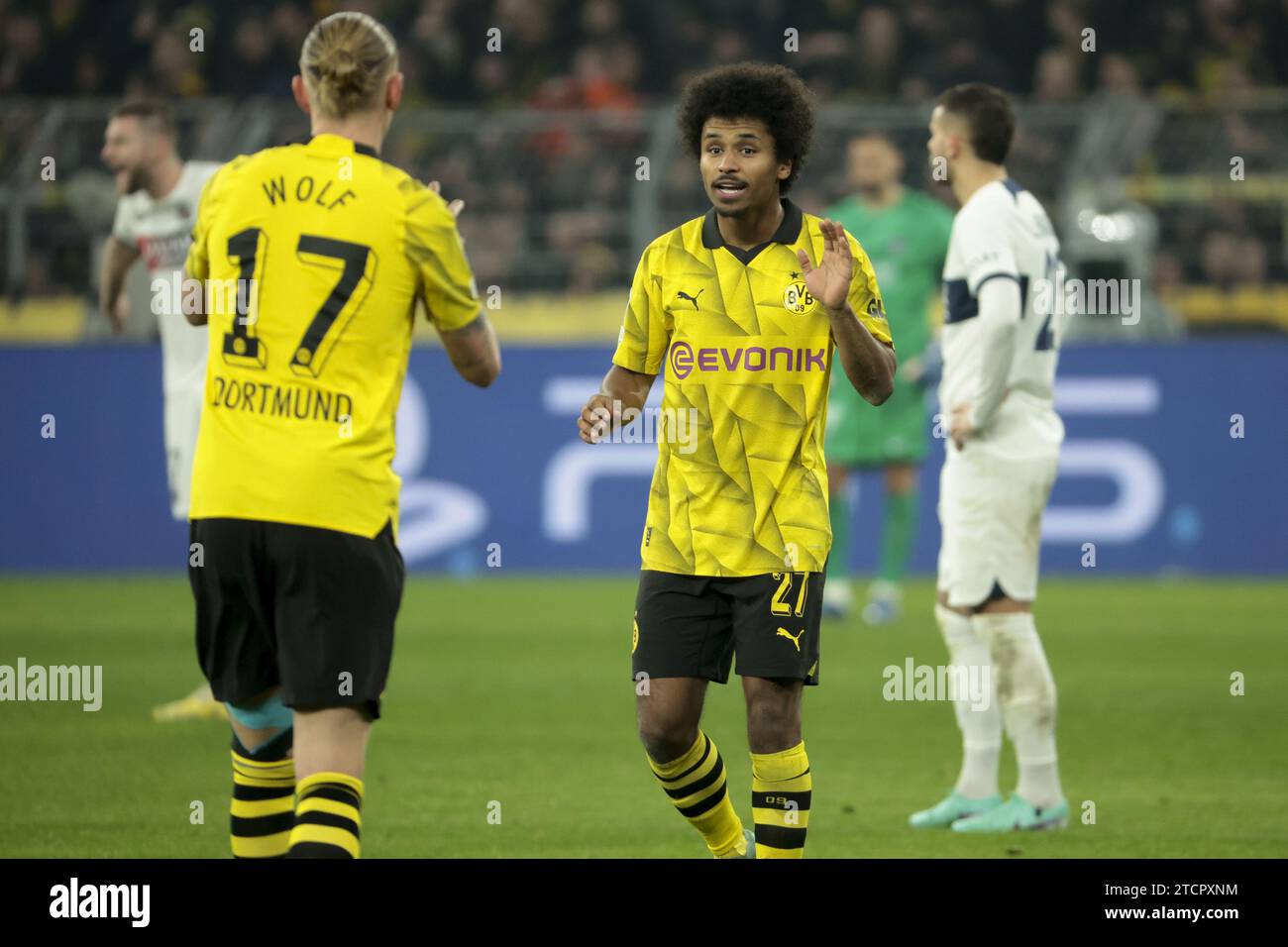 Karim Adeyemi of Dortmund celebrates his goal during the UEFA Champions ...