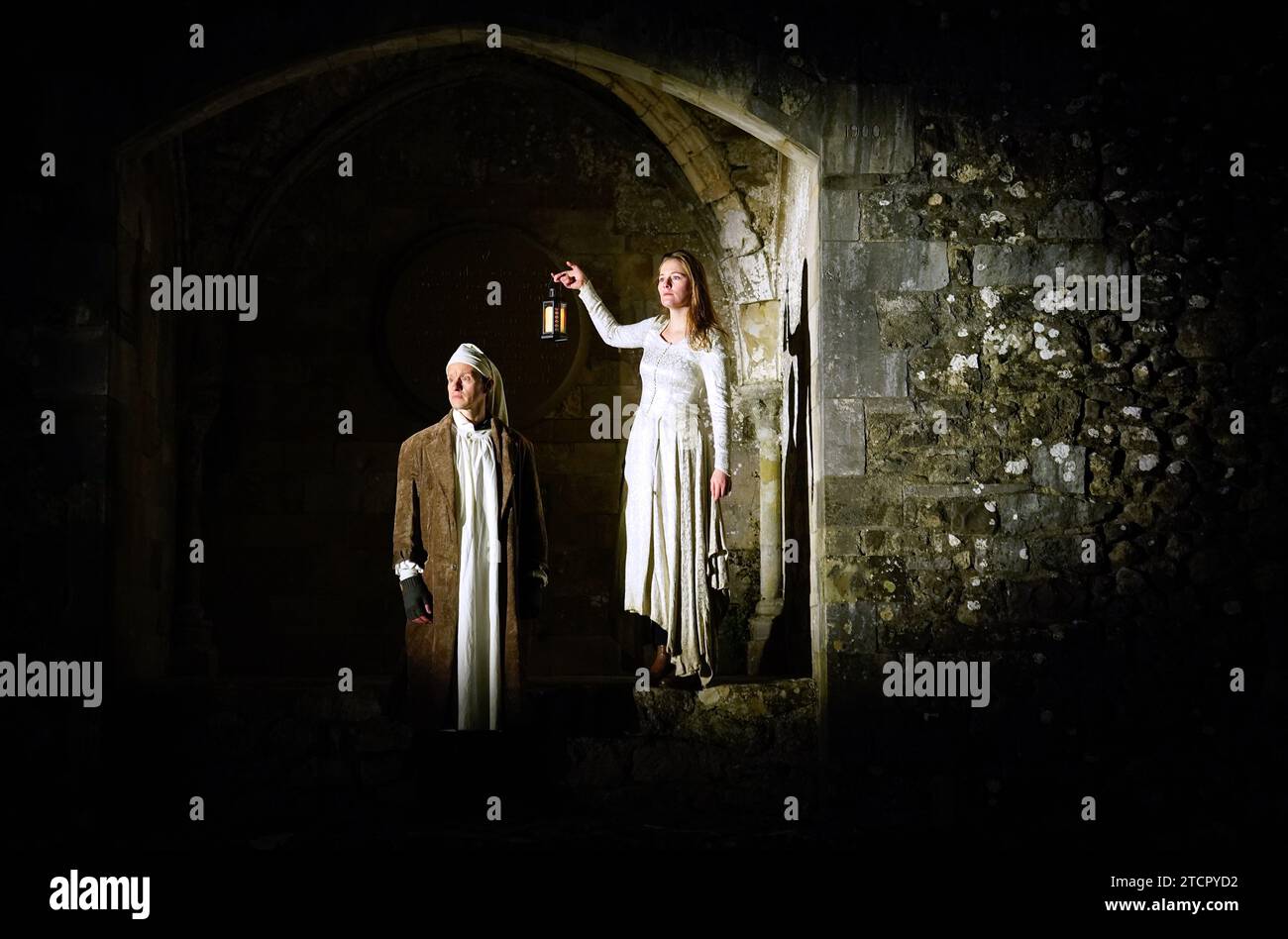 Actors from the London Touring Players perform the parts of Ebenezer ...