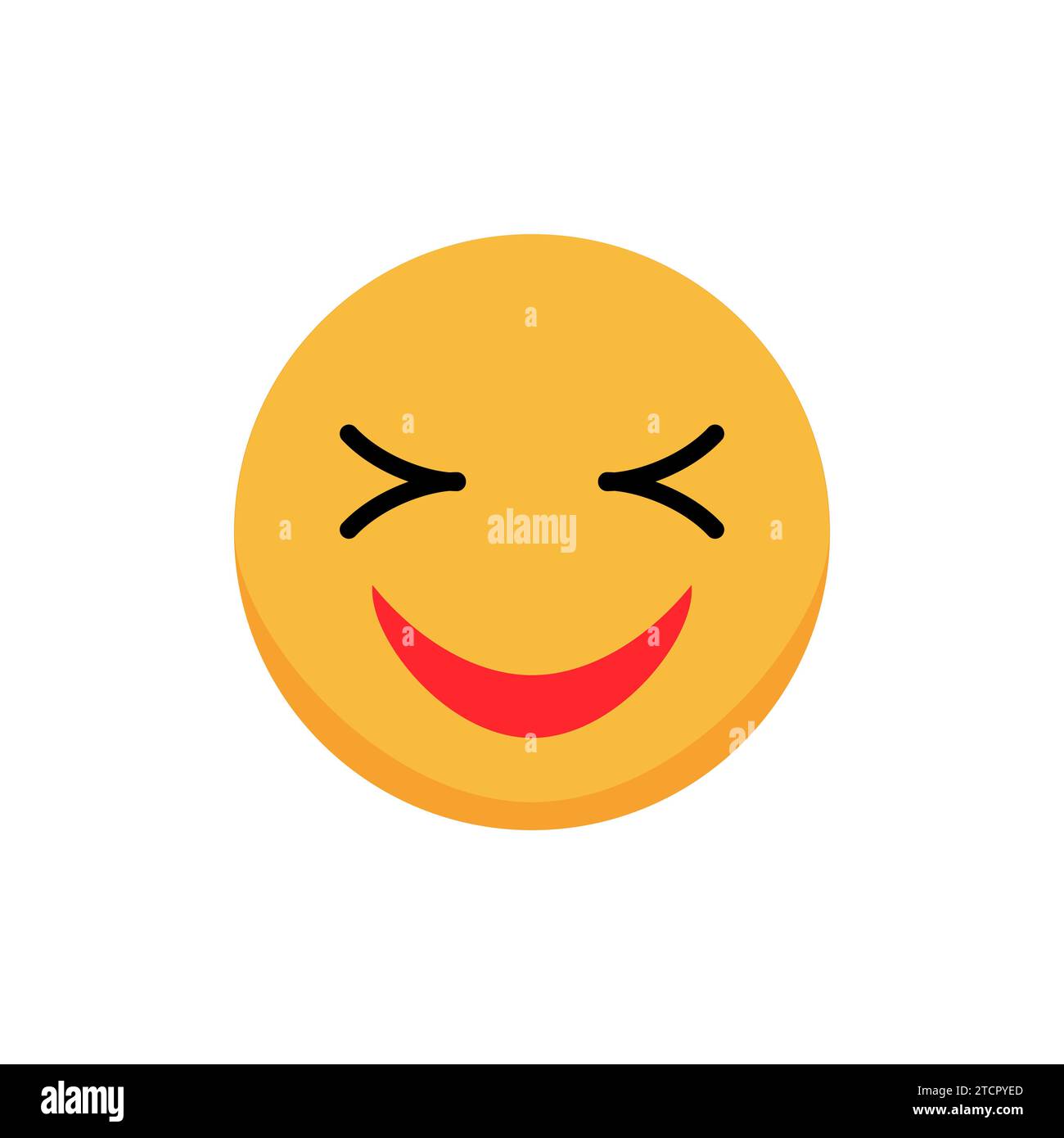 The smiley face closes its eyes and smiles. Cartoon emoji. Flat vector ...