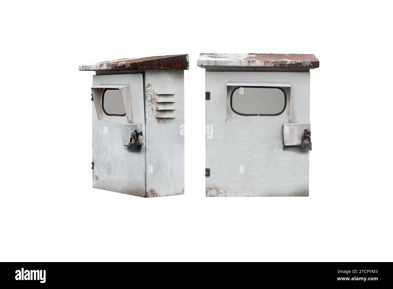 Industrial electrical switch panel isolated over white background Stock ...