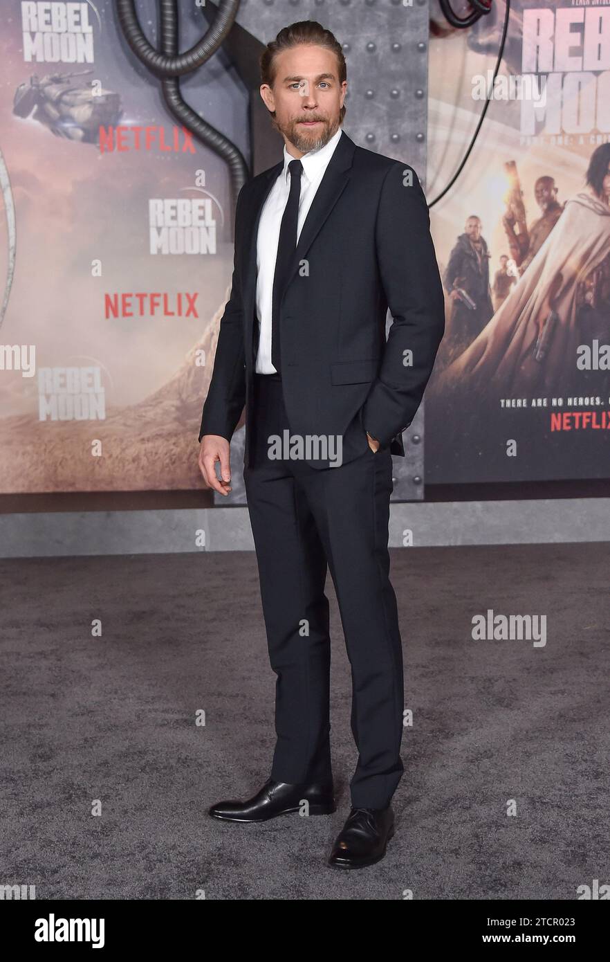 Hollywood, USA. 13th Dec, 2023. Charlie Hunnam arriving to the ‘Rebel ...