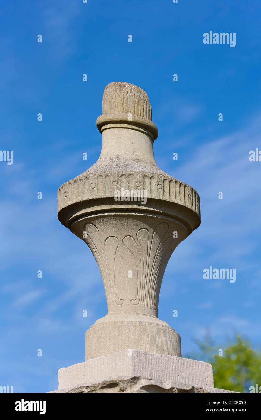 Geislingen moated castle, detail of the sandstone balustrade, moated ...