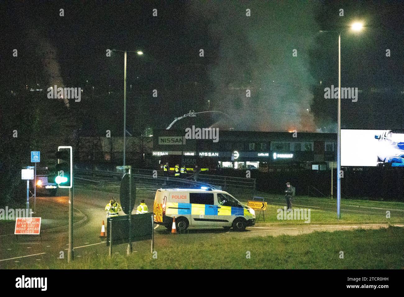Emergency services at the scene on Severn Road, Treforest, in South ...