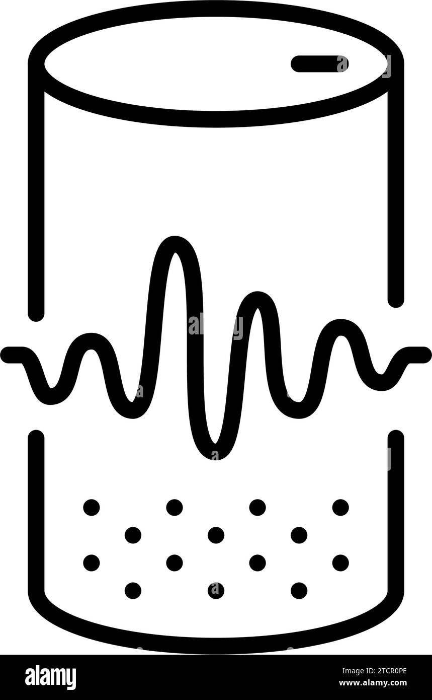 Stand alone voice assistant. Speaker and sound wave. Pixel perfect icon ...