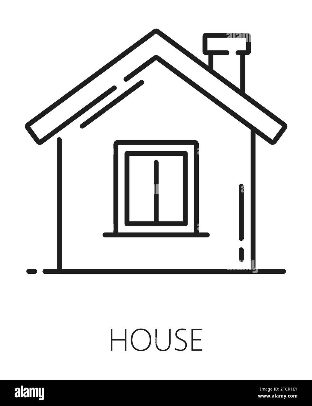 Real estate icon for house sale, mortgage or home rent, vector outline ...