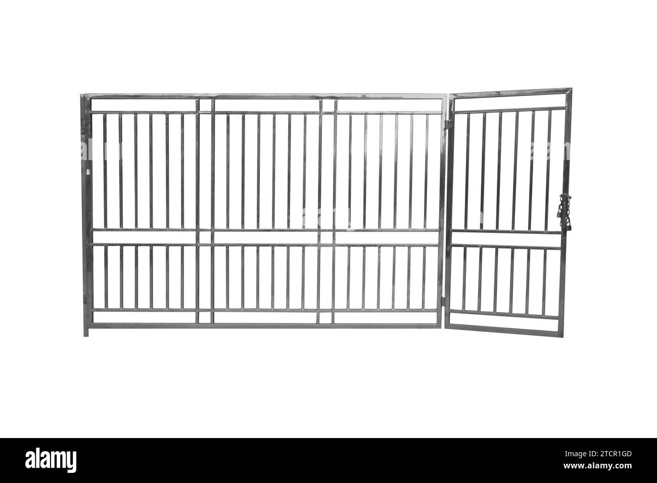 Iron fence isolated over white background Stock Photo - Alamy