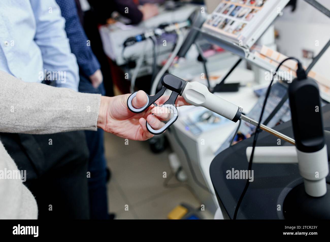 Training of doctors with a surgical simulator. robotic tools in ...