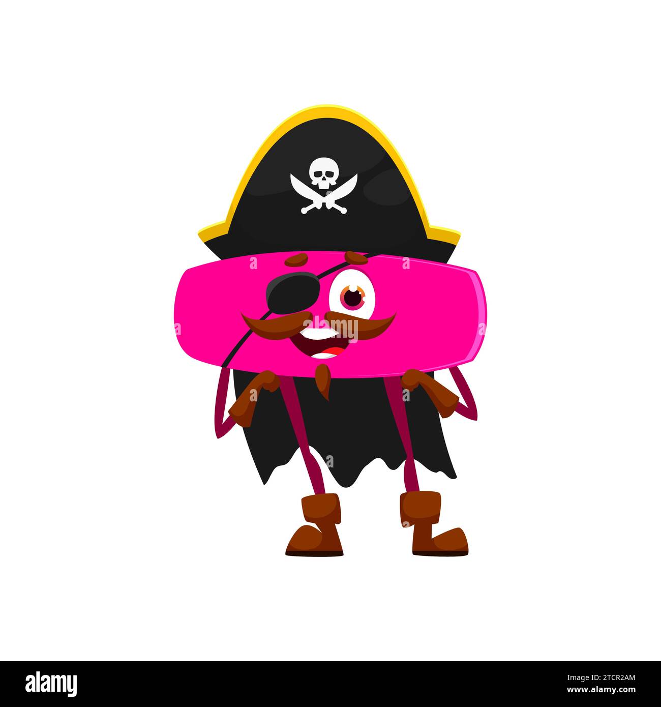 Cartoon funny minus math sign pirate or corsair character in captain ...