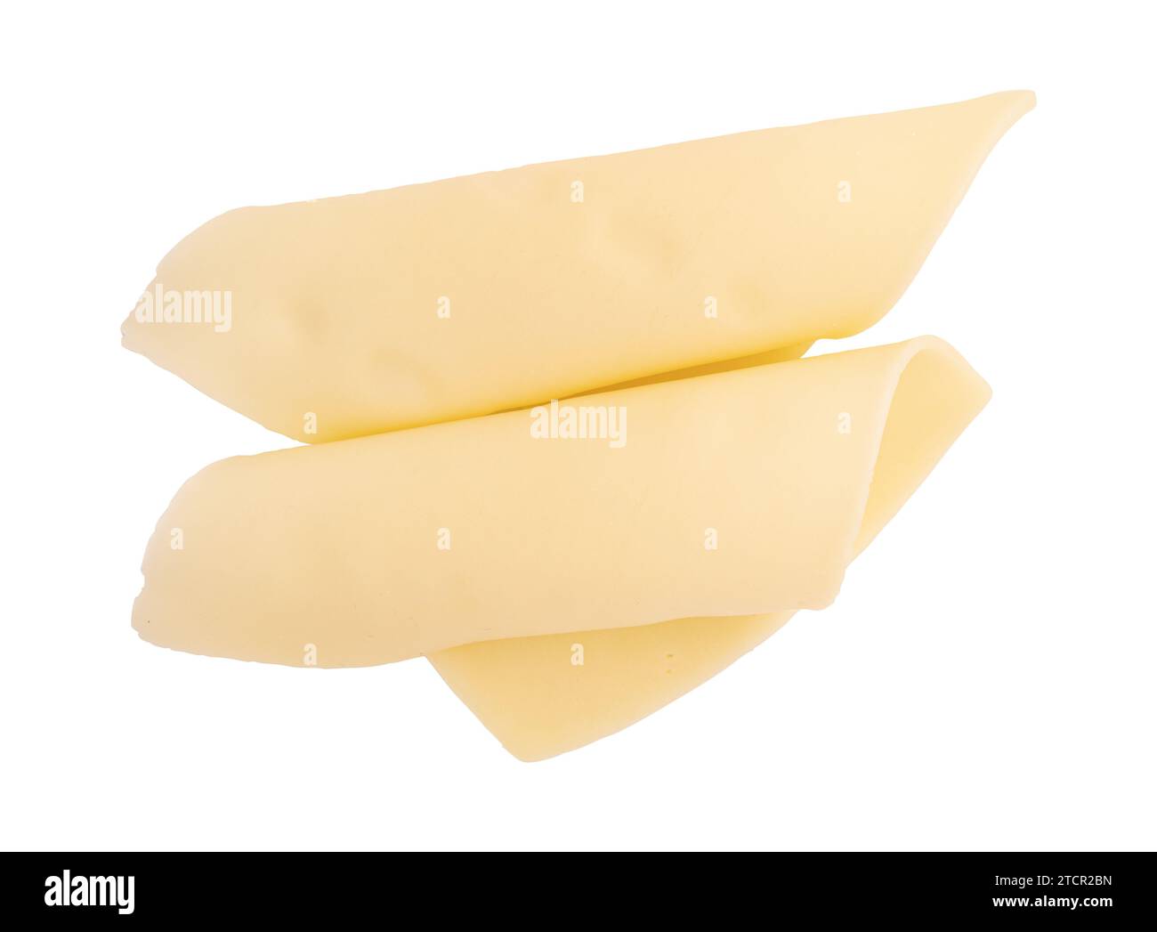 folded slices of cheese isolated on white background with clipping path ...