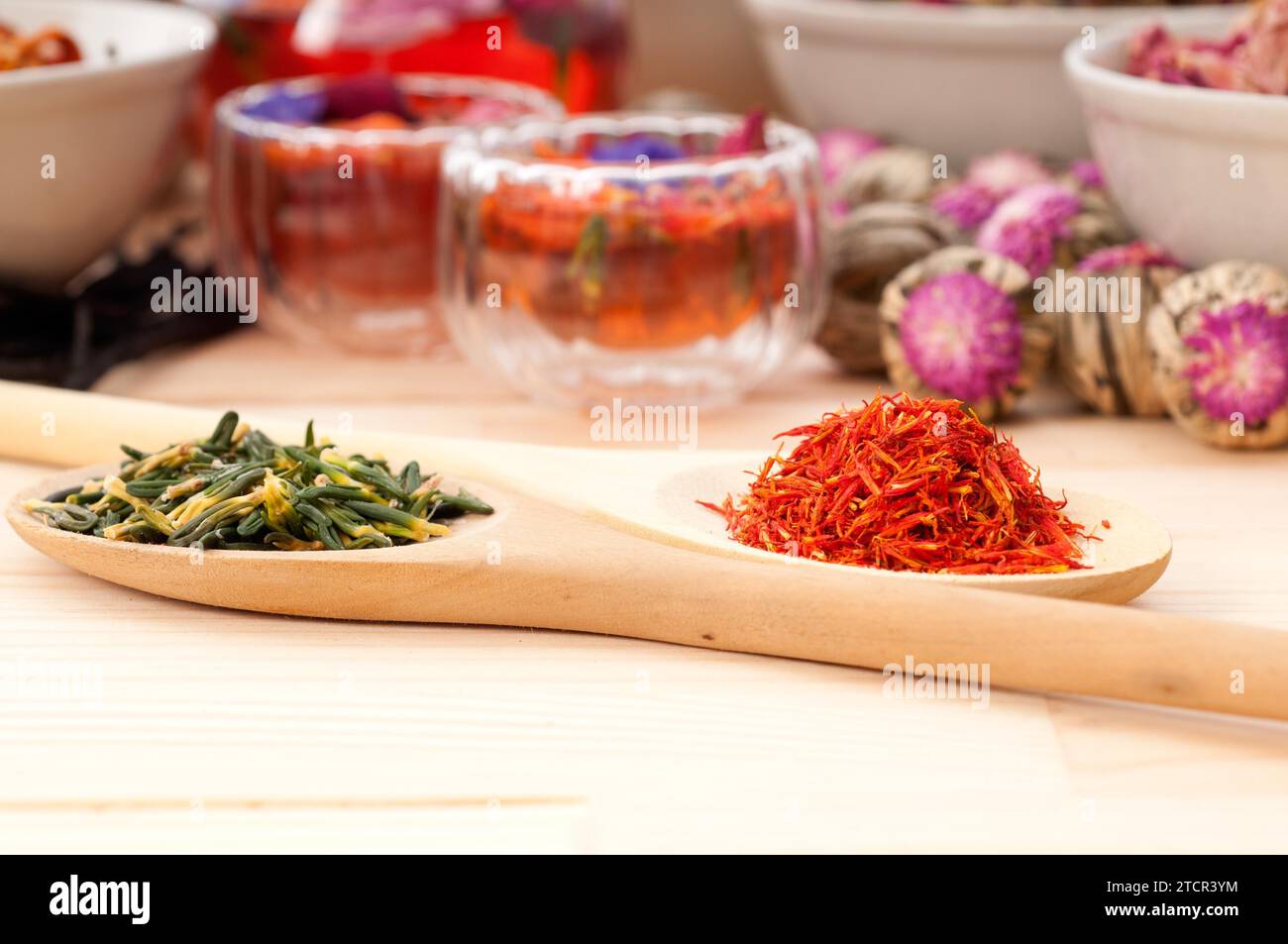 Herbal natural floral tea infusion with dry flowers ingredients Stock ...