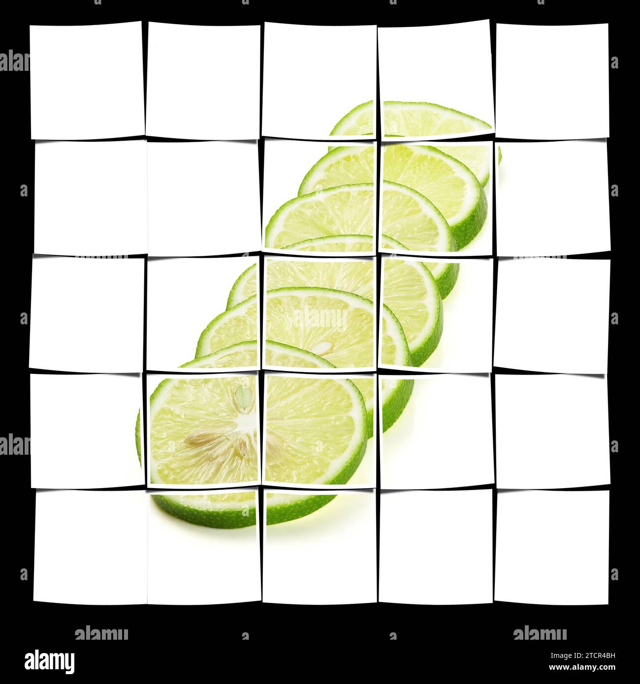Green fresh lime slices isolated over white background Stock Photo - Alamy