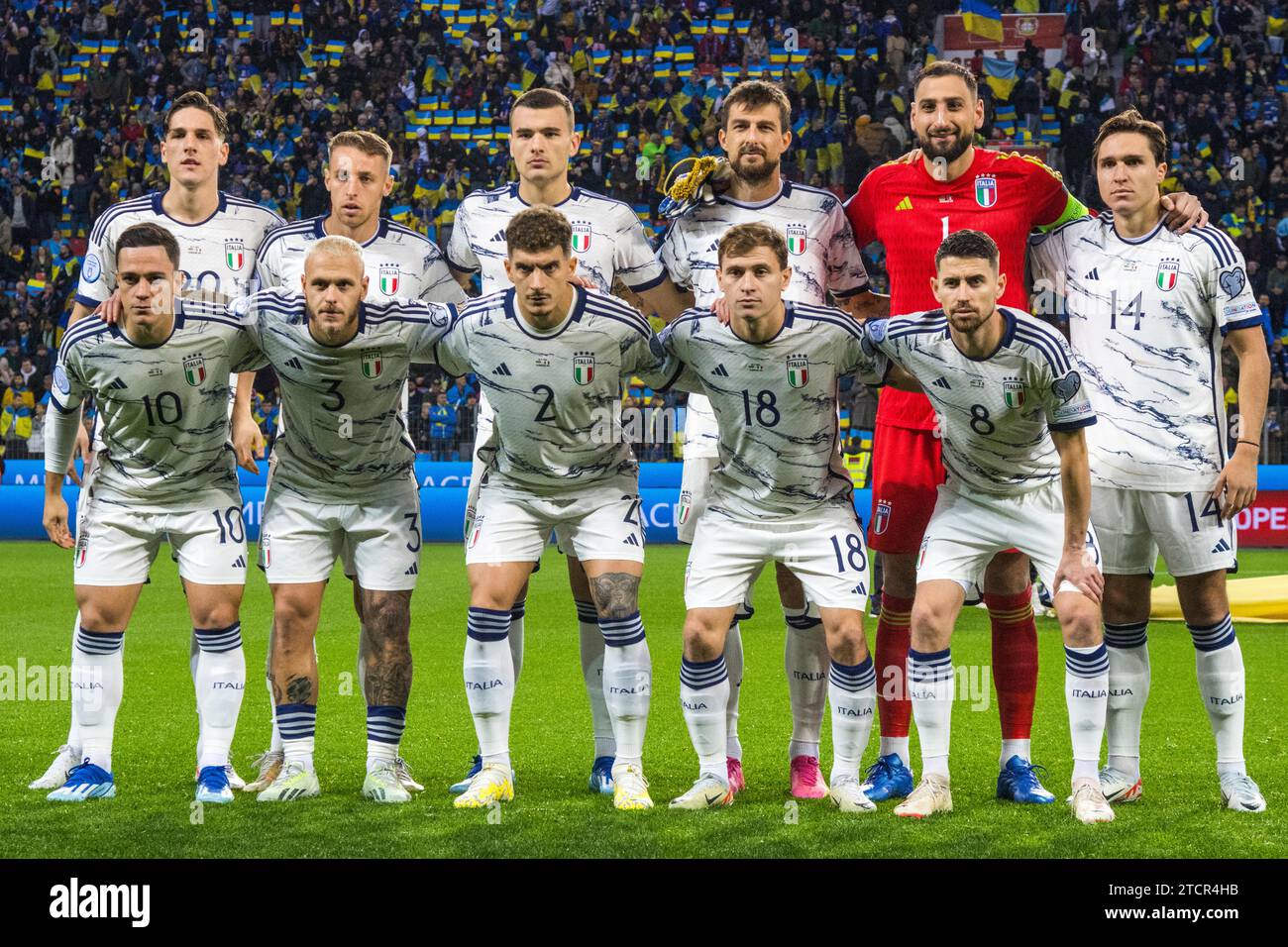 Italy in front of the match at the team photo, football match Stock ...