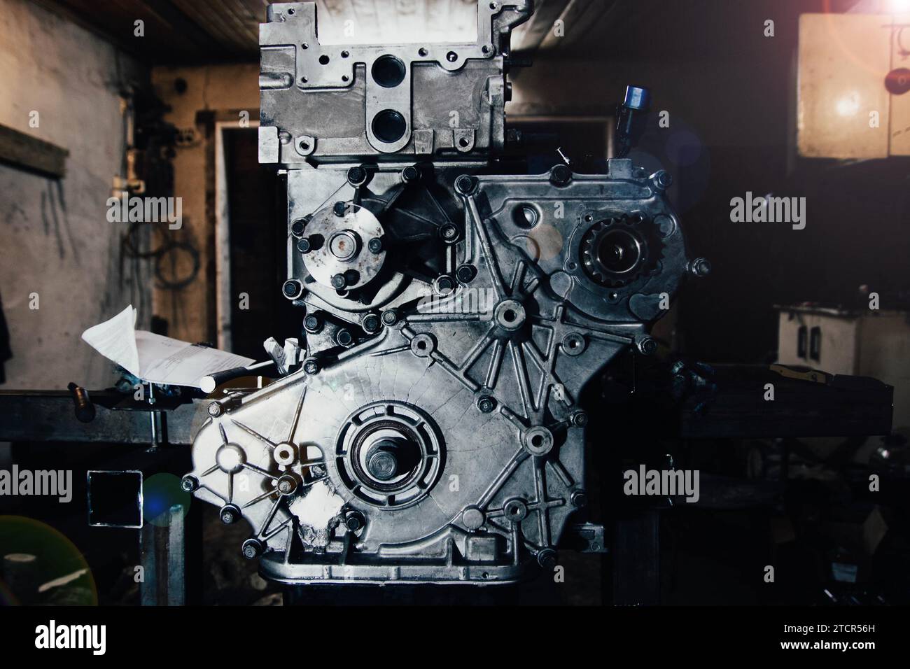 Car engine dismantling, car engine repair Stock Photo - Alamy