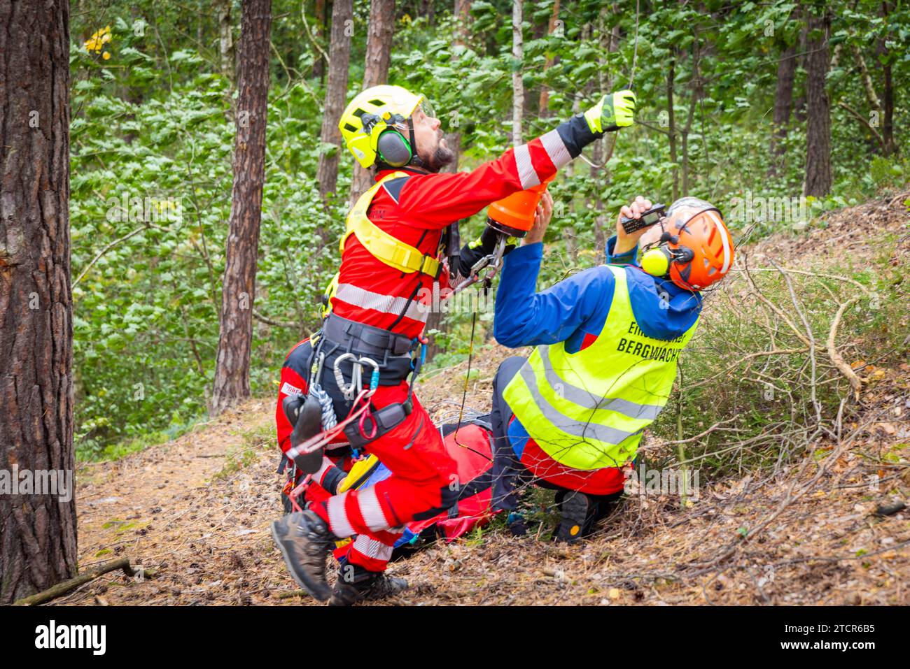 Winch rescue training of the rescue helicopter, Christoph 62, on the ...
