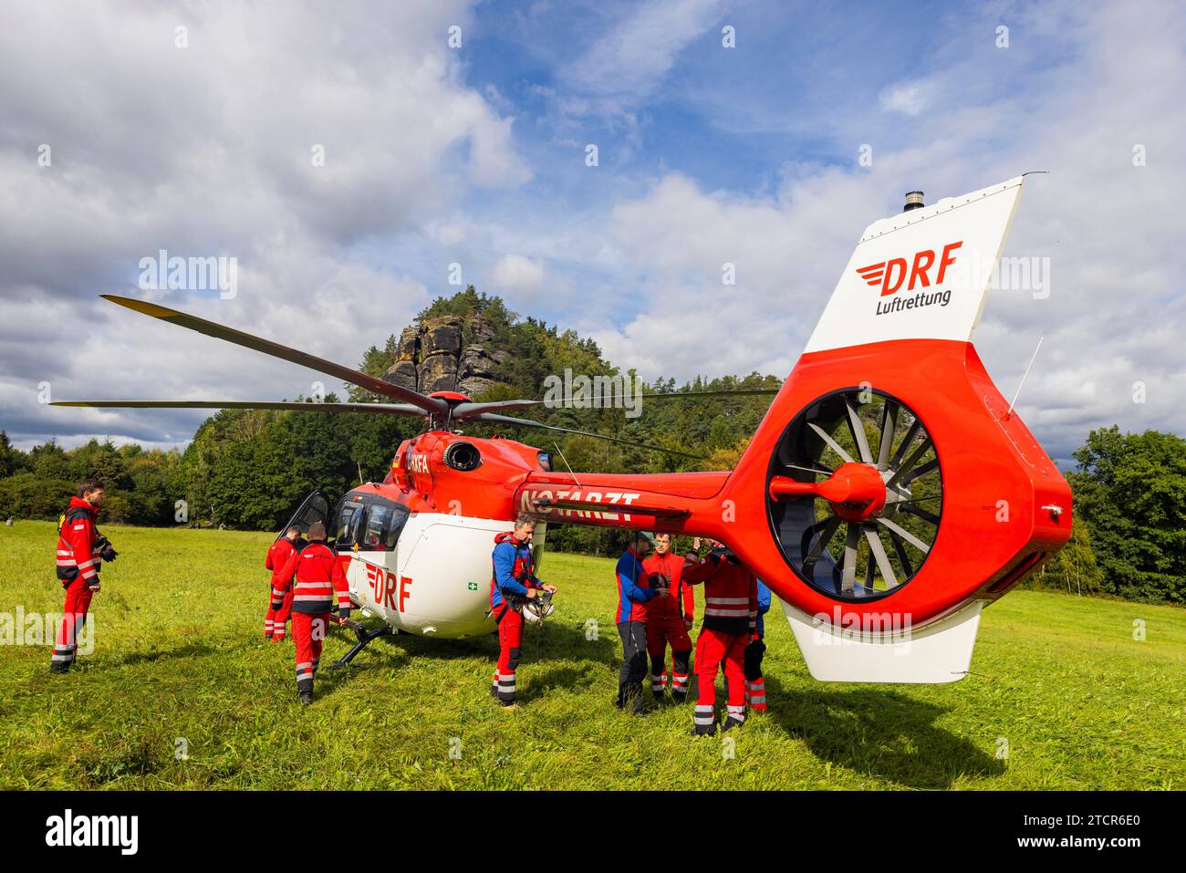 Winch rescue training of the rescue helicopter, Christoph 62, on the ...