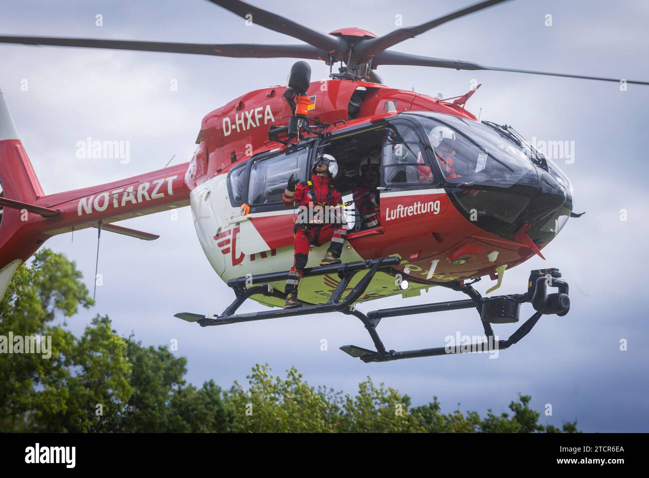 Winch rescue training of the rescue helicopter, Christoph 62, on the ...