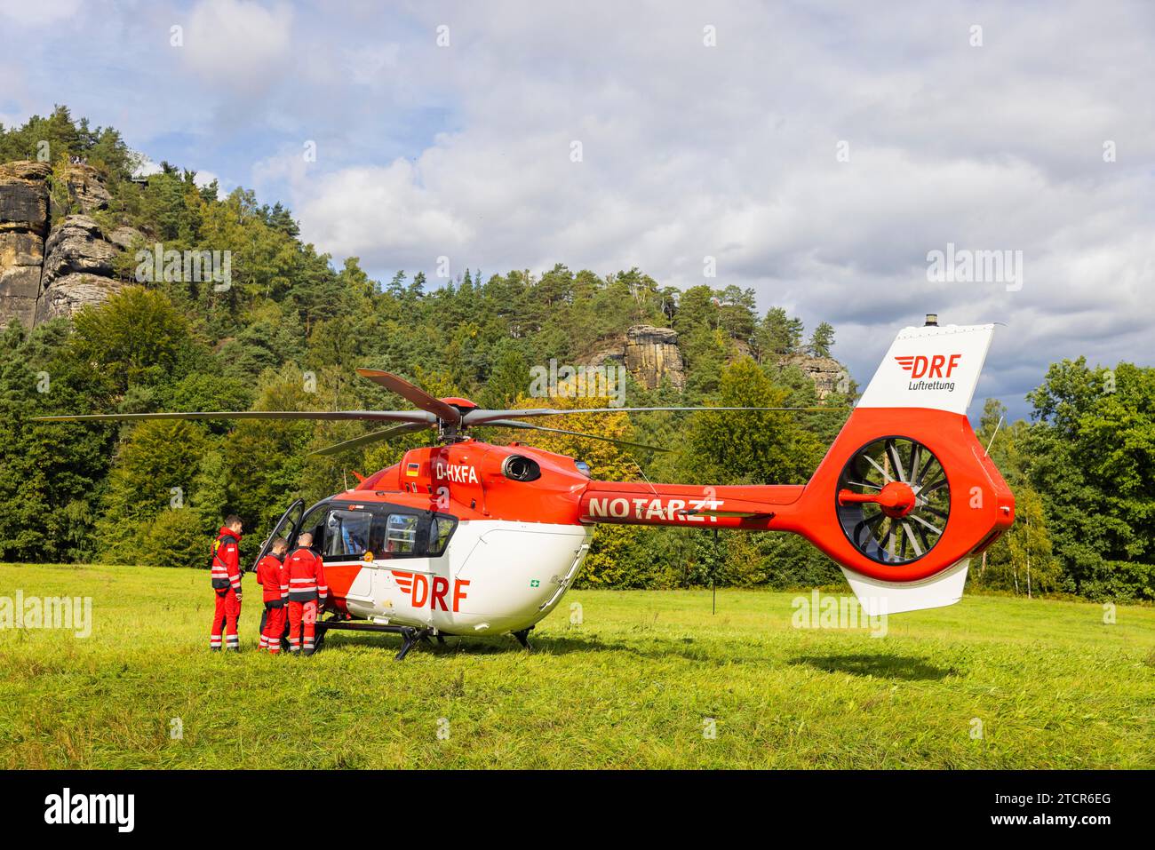 Winch rescue training of the rescue helicopter, Christoph 62, on the ...