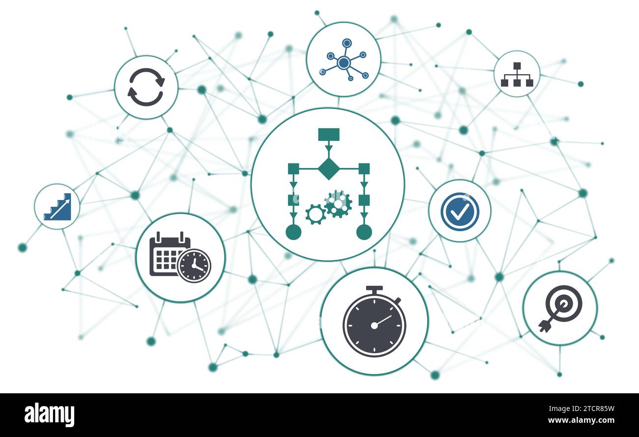 Workflow automation flowchart Cut Out Stock Images & Pictures - Alamy