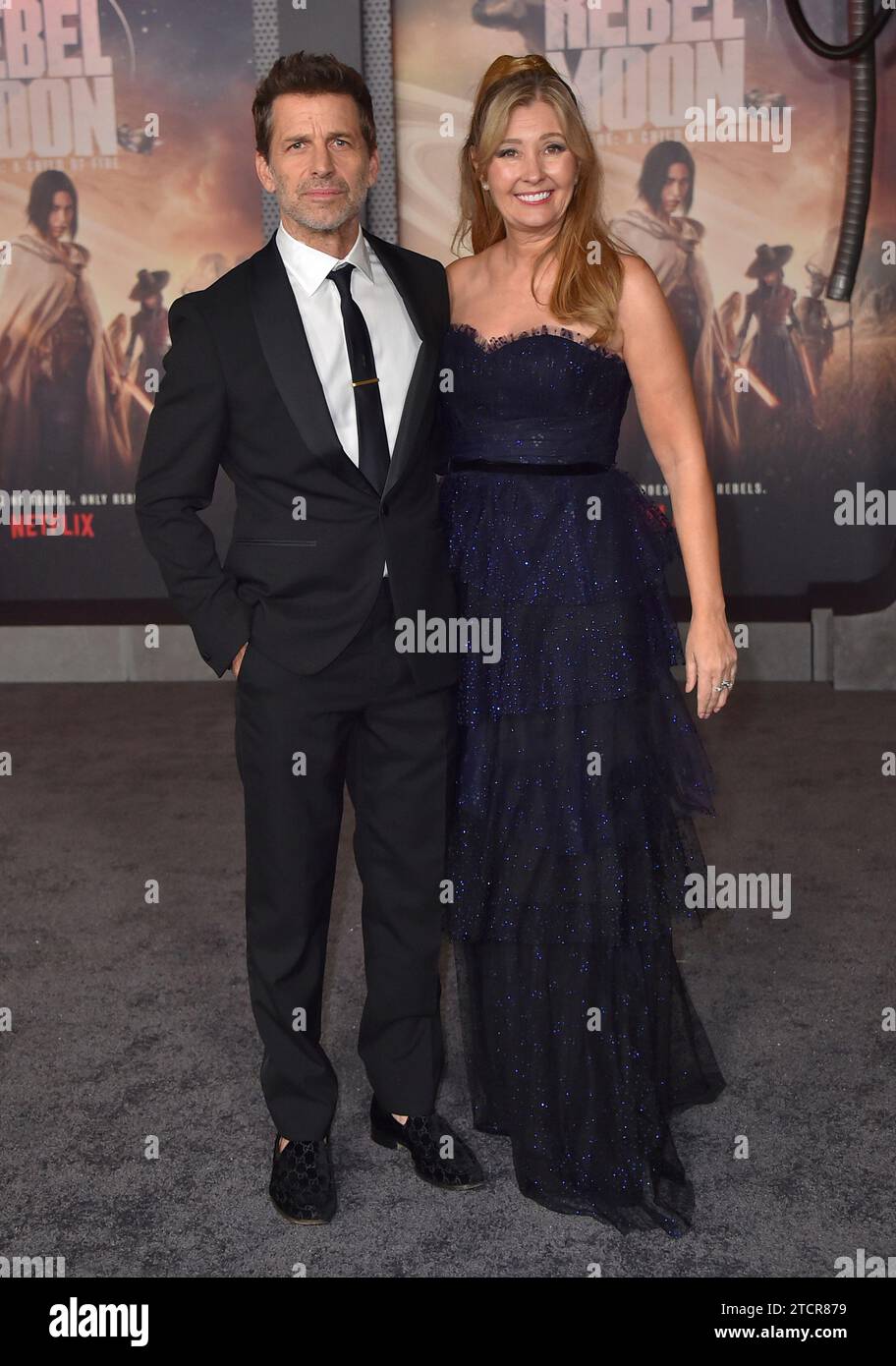 Zack Snyder, left, and Deborah Snyder attend the premiere of "Rebel Moon - Part One: A Child of ...