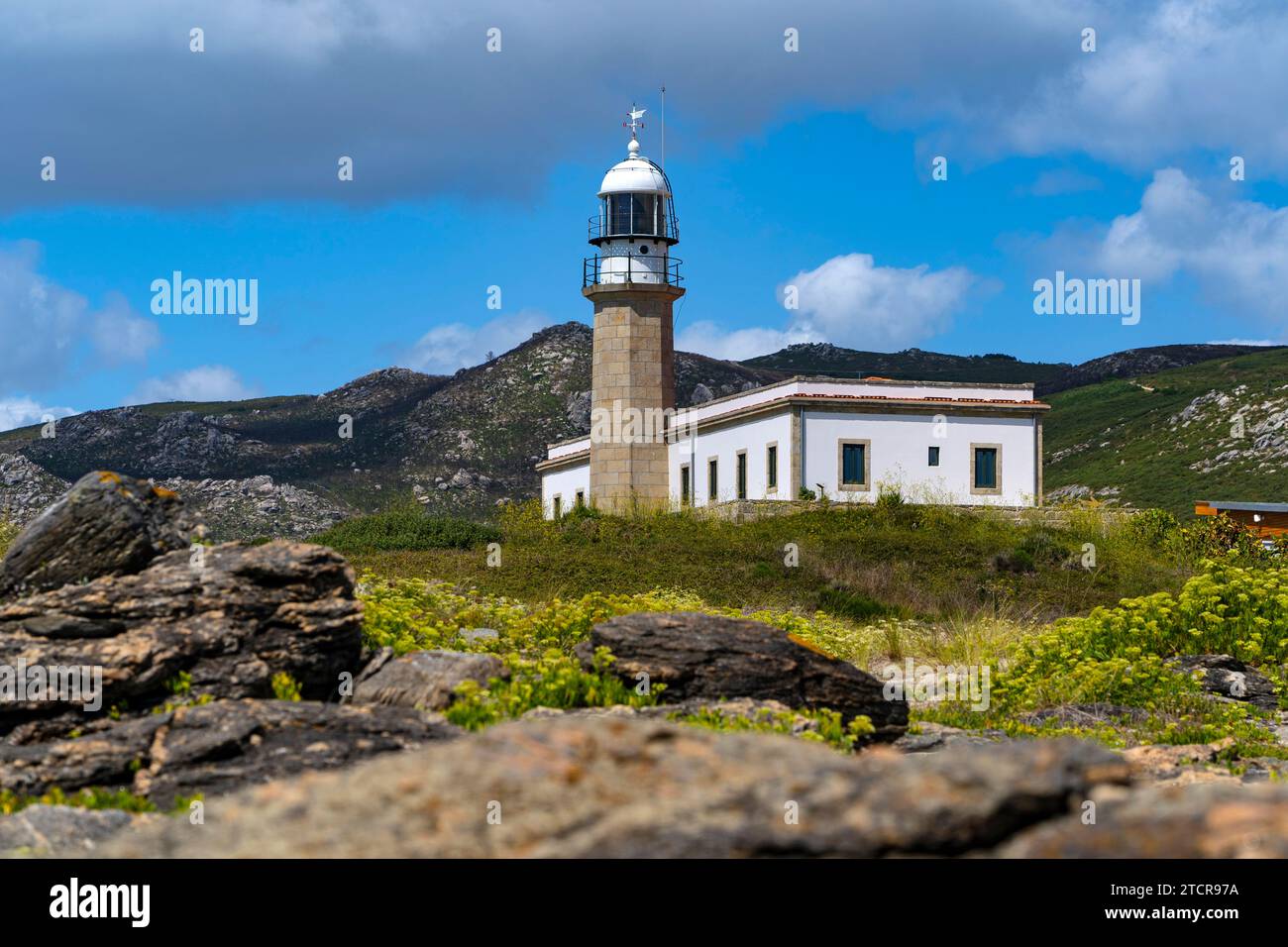 Hotel Faro de Larino, a light house at Punta Insua, built between 1913 ...
