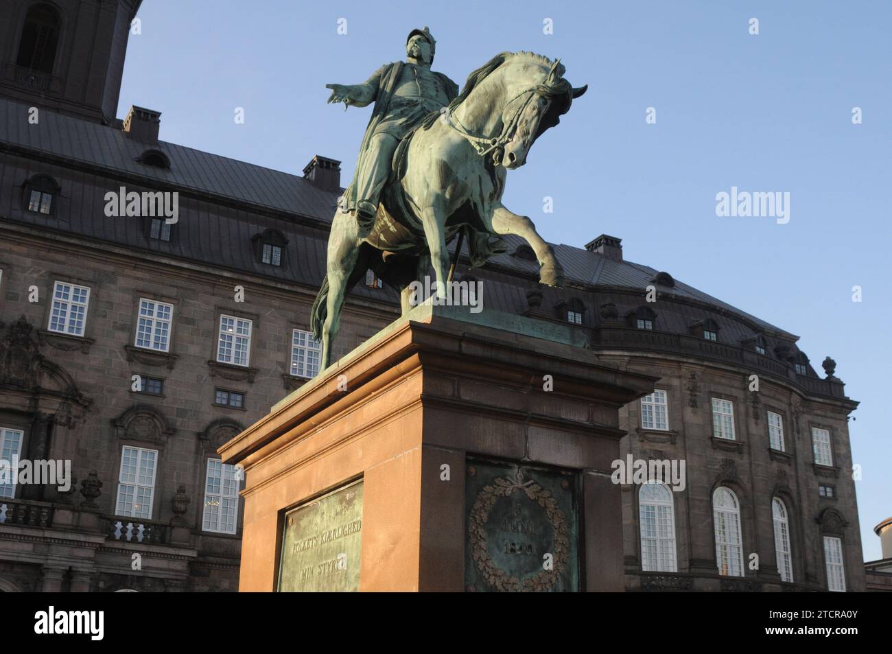 Copenhagen, Denmark /05 December 2023/ Statue of danish king Frderiks ...