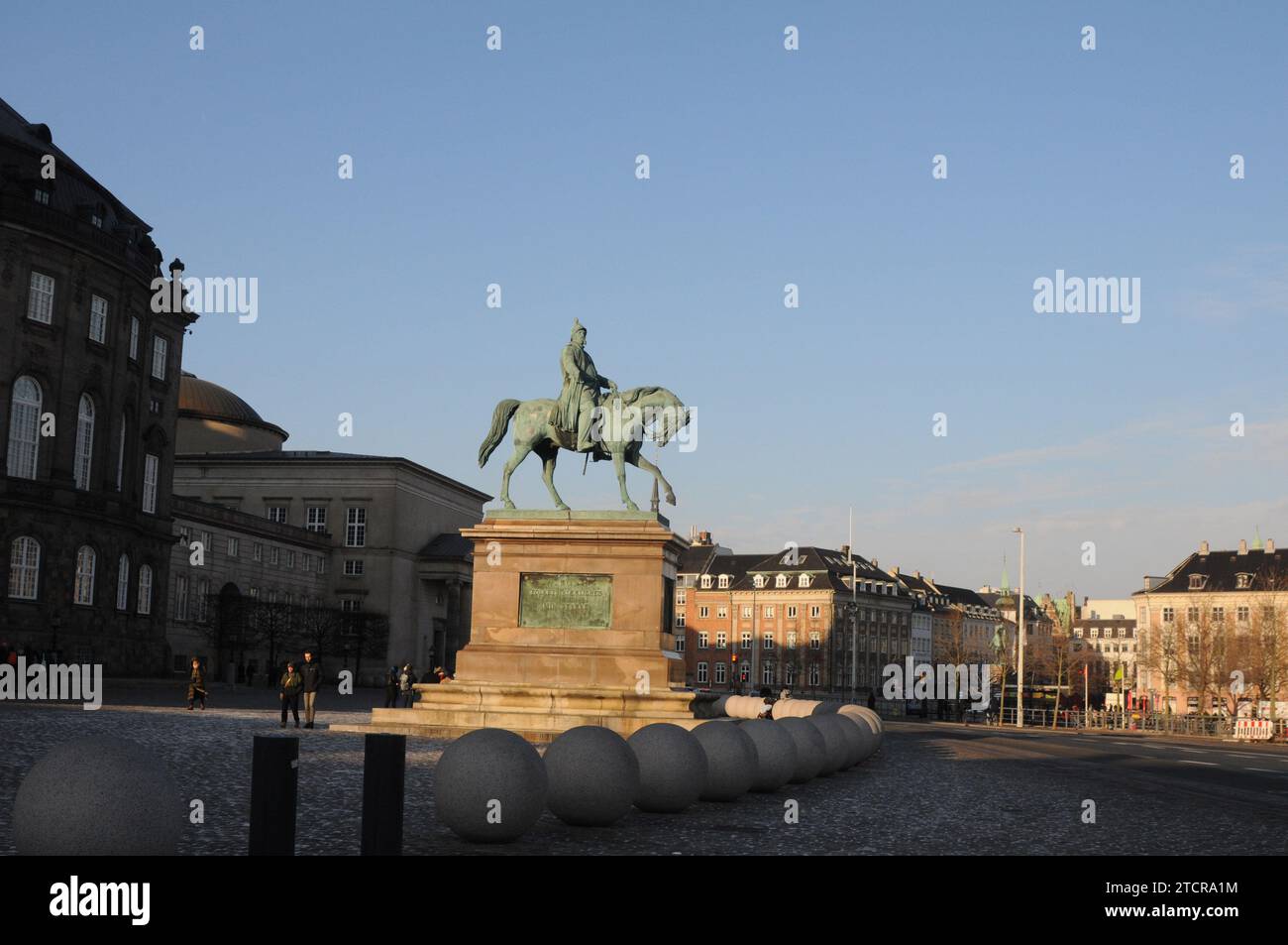 Copenhagen, Denmark /05 December 2023/ Statue of danish king Frderiks ...