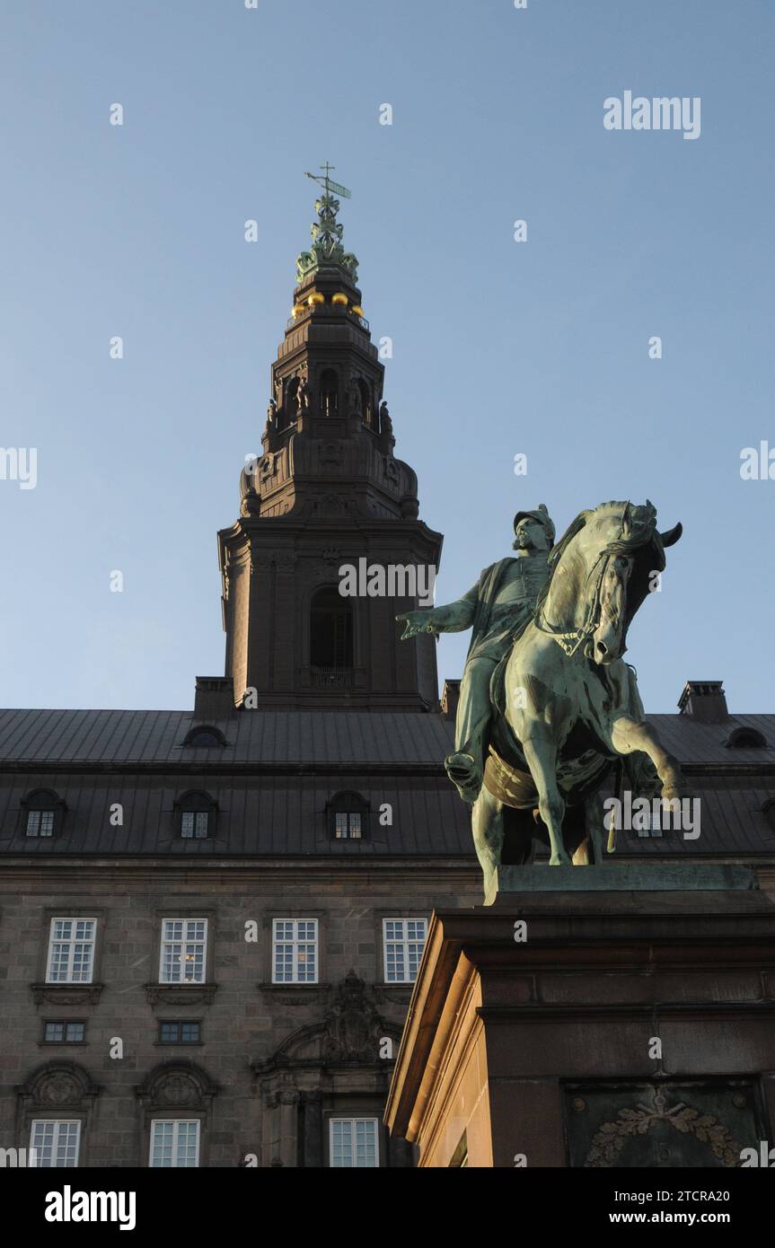 Copenhagen, Denmark /05 December 2023/ Statue of danish king Frderiks ...
