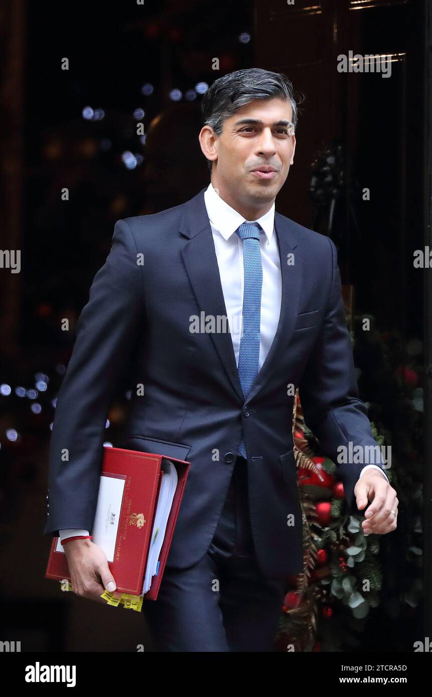 London, UK, 13th December 2023, British Prime Minister Rishi Sunak leaves No 10 Downing Street ...