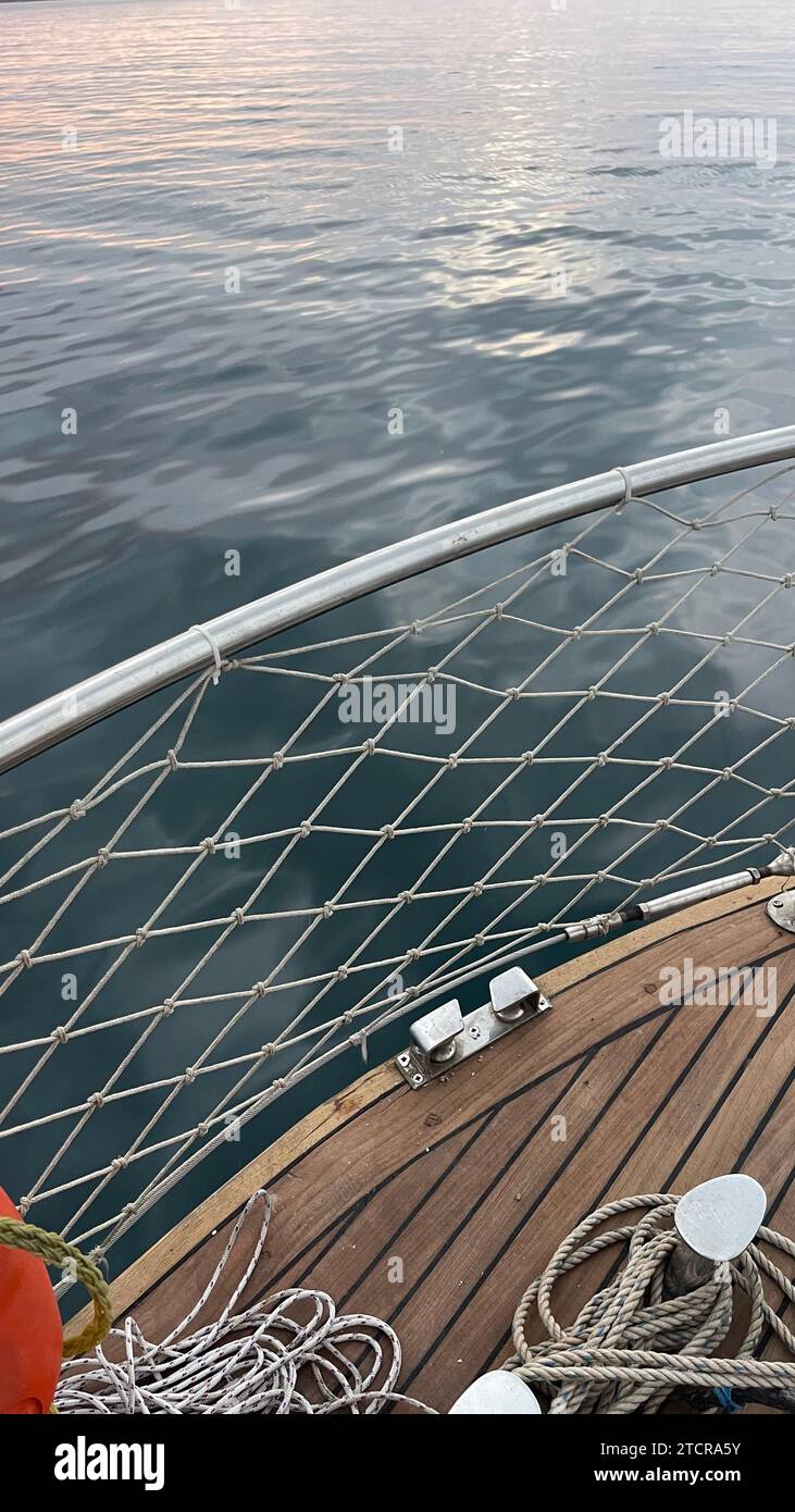 Wooden handrail boat hi-res stock photography and images - Alamy