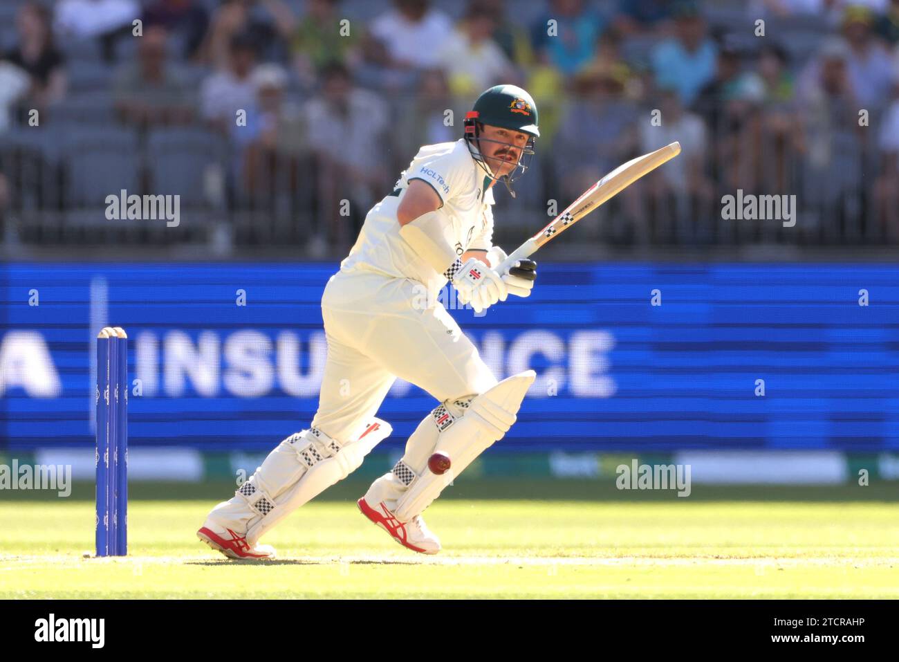Perth, Australia. 14th Dec, 2023. Travis Head of Australia bats during ...
