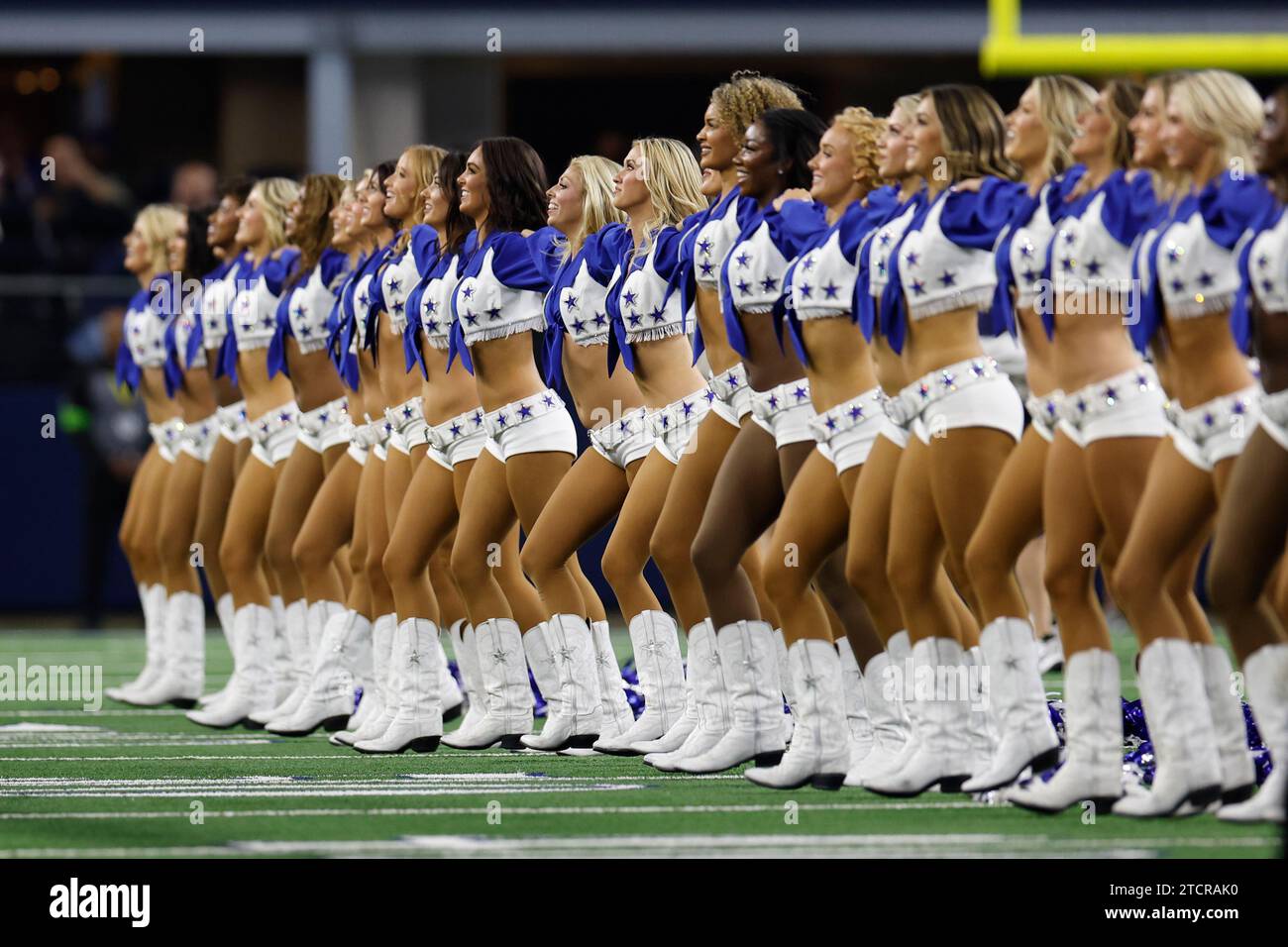 Dallas Cowboys cheerleaders perform during halftime of an NFL football ...
