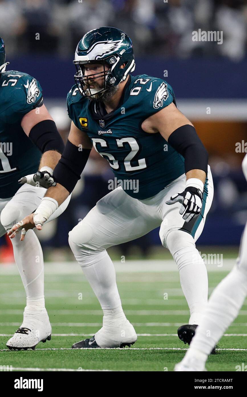 Philadelphia Eagles offensive lineman Jason Kelce (62) looks to block ...