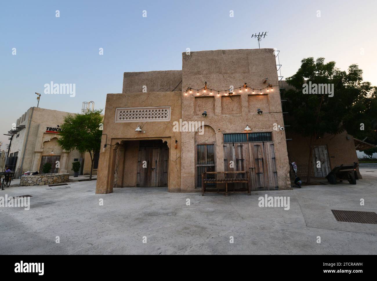 Beautiful old buildings in Old Dubai, UAE Stock Photo - Alamy