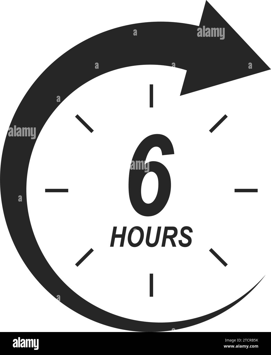 6 hours icon with round arrow. Shipping delivery symbol. Special offer ...