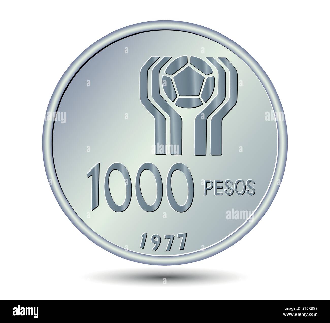 One thousand pesos. Argentine оne thousand pesos coin. Vector ...