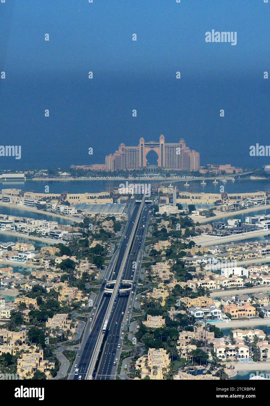 A view of the Palm Jumeirah from the observation tower - View at the ...