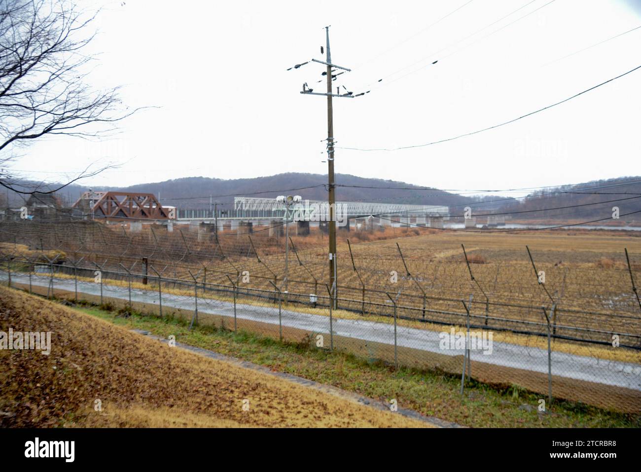 Paju, South Korea. 14th Dec, 2023. Imjingang Railway Bridge at the DMZ ...