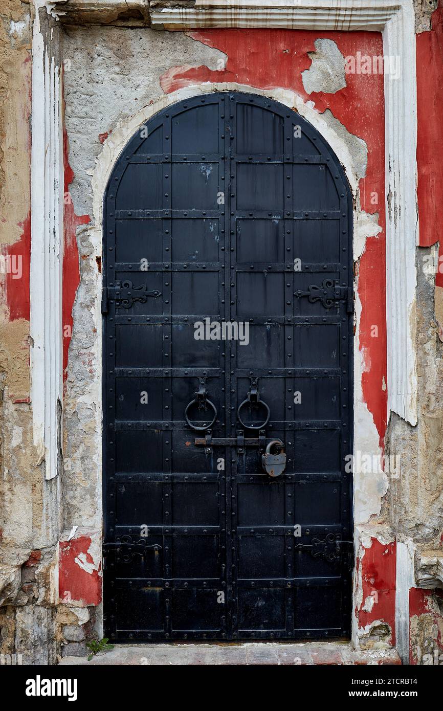 Old metal doors of the 17th century Church of St. Sergius of Radonezh ...