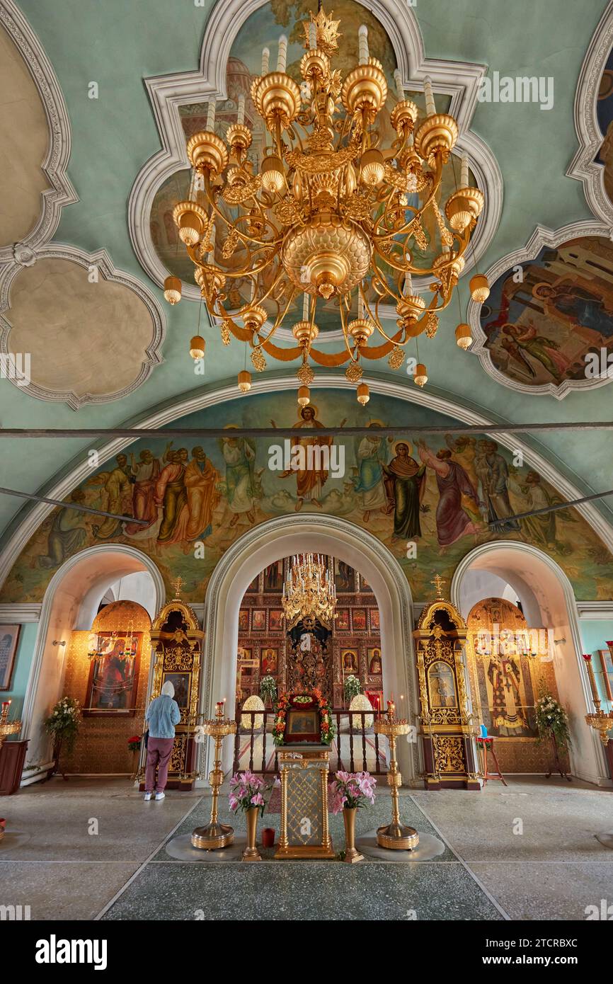 Interior of the 17th century Church of St. Sergius of Radonezh in ...