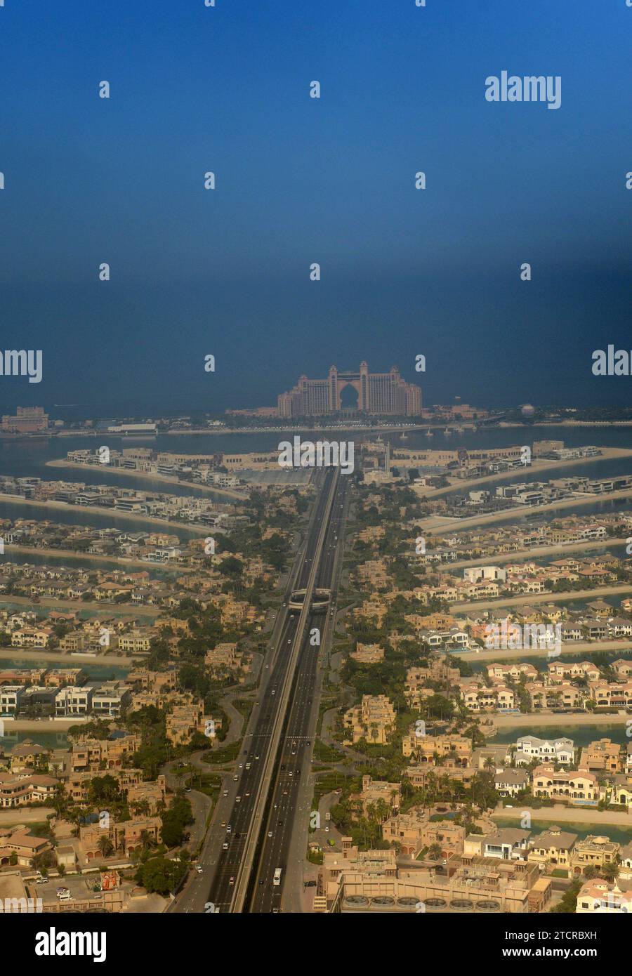 A view of the Palm Jumeirah from the observation tower - View at the ...