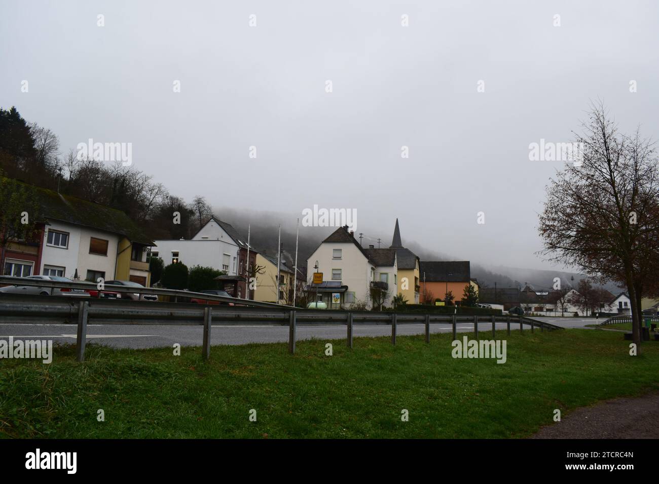 Mosel village valley Ensch in Winter Stock Photo - Alamy