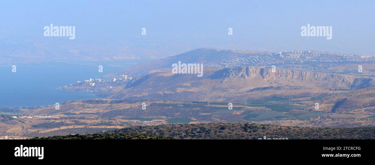 A view of Mount Arbel and Upper Tiberia in Israel Stock Photo - Alamy