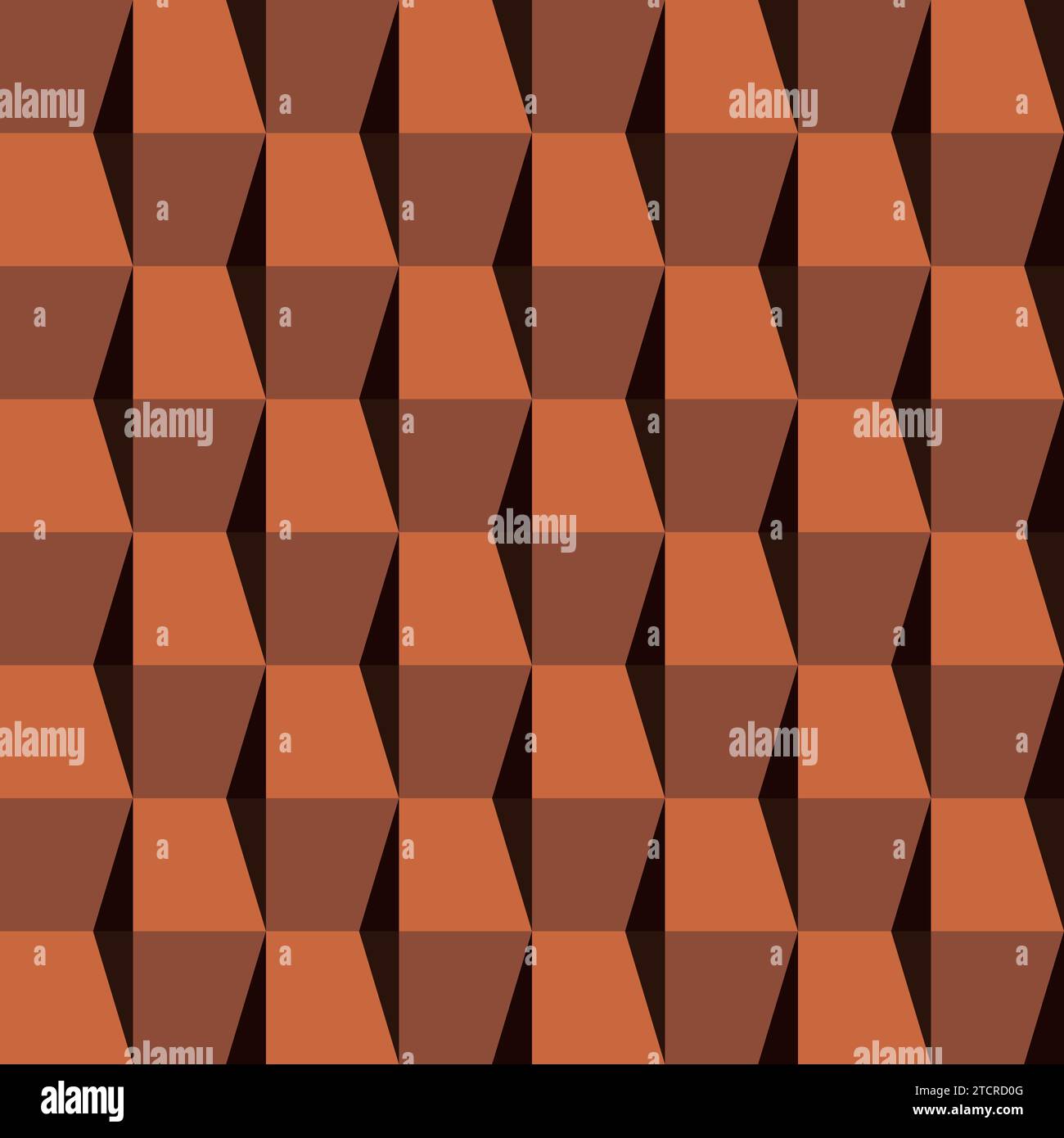 Orange brick color roof tiles pattern. 3D like vector seamless pattern ...