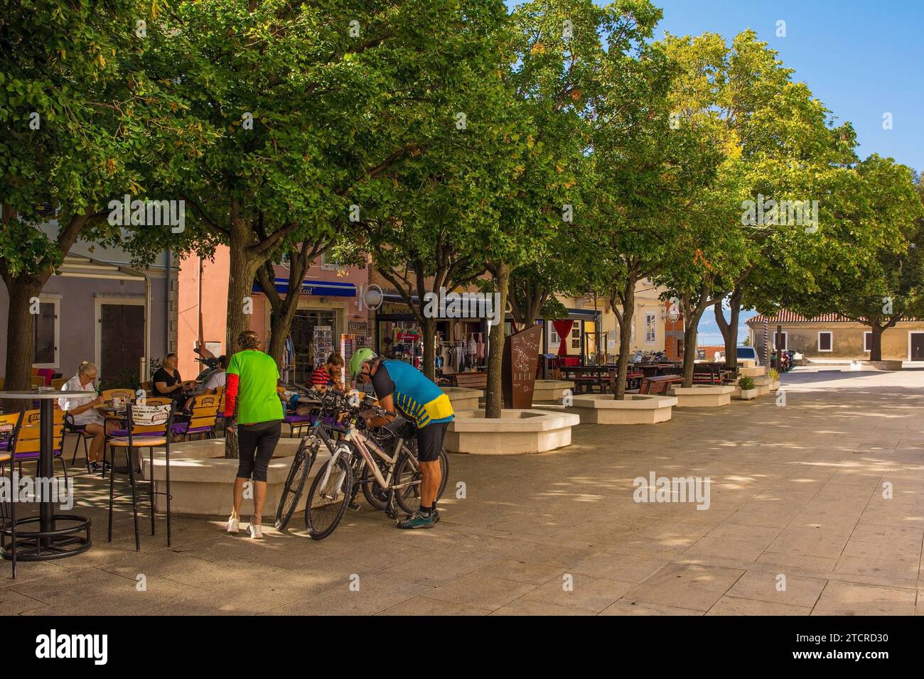 Novi Vinodolski, Croatia - September 11th 2023. A street lined with ...