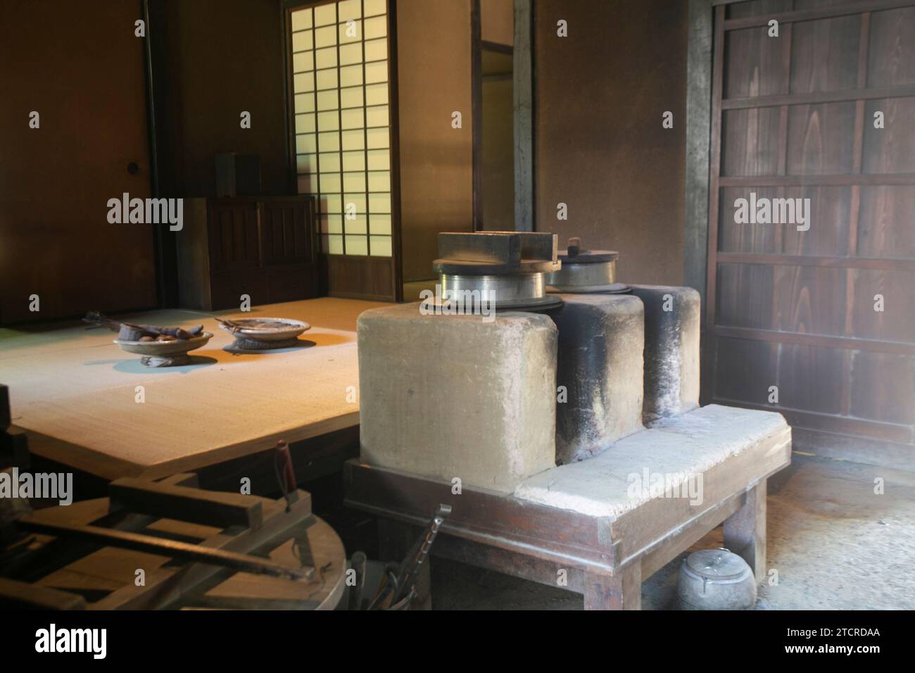 Kitchen of an Old Samurai residence from Edo period and inhabited by ...