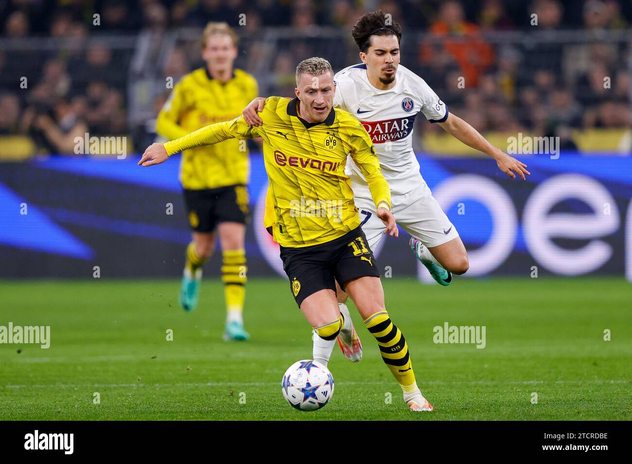 DORTMUND, GERMANY - DECEMBER 13: Marco Reus (Borussia Dortmund)and ...