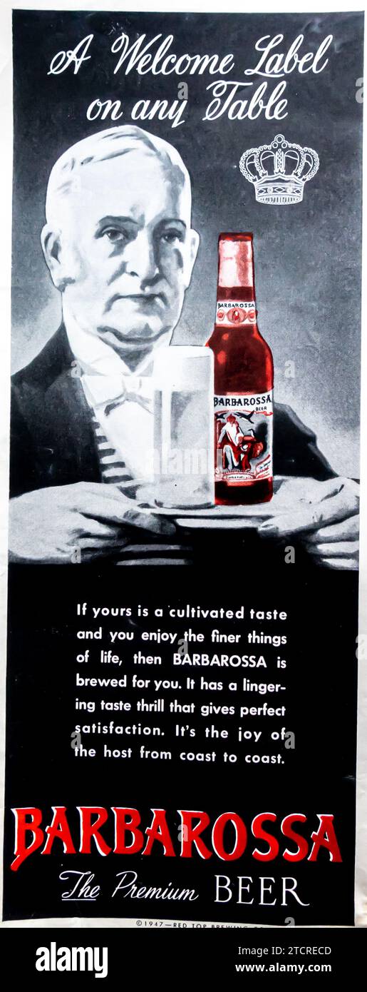 Beer advert 1940s hi-res stock photography and images - Alamy