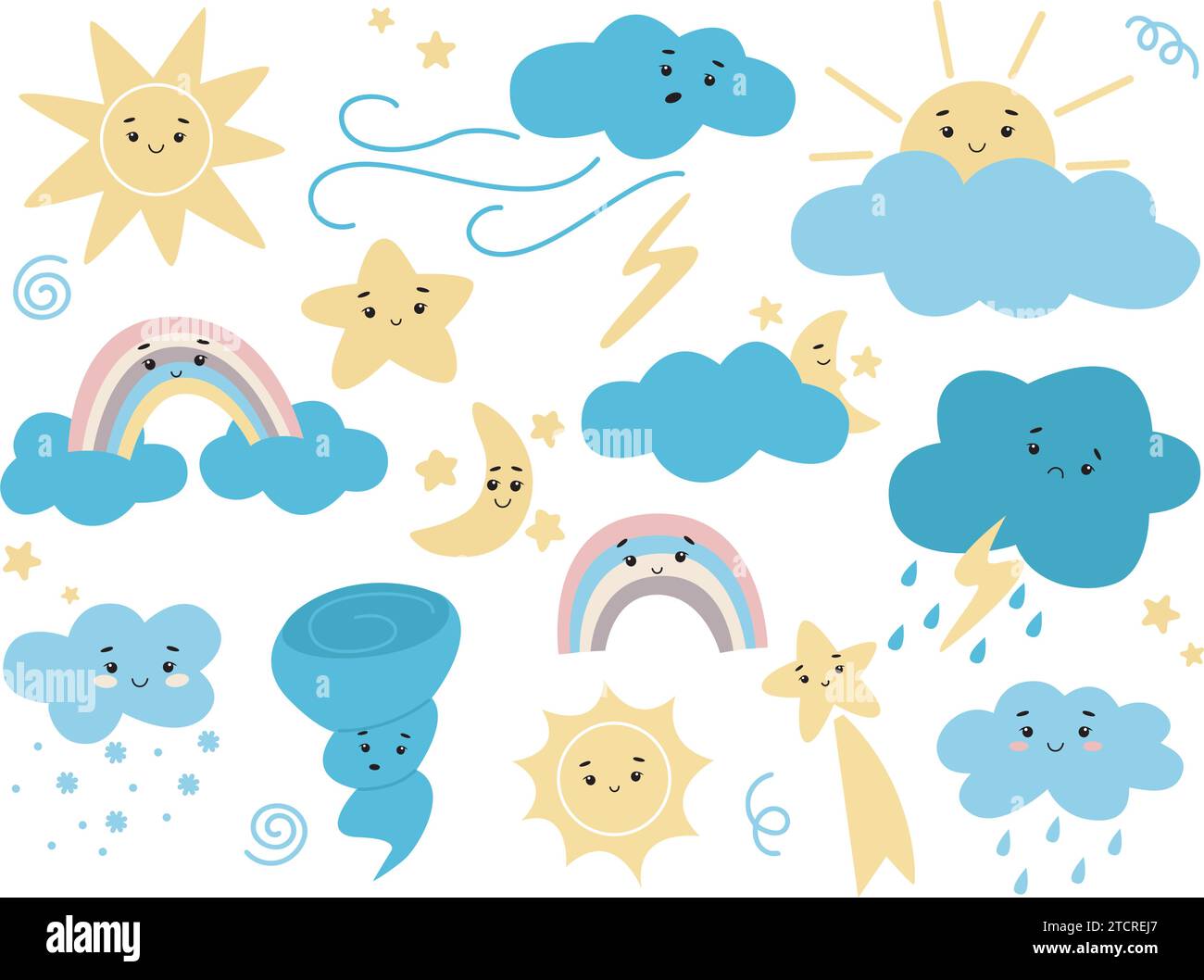 Cloud rainbow kawaii weather Cut Out Stock Images & Pictures - Alamy